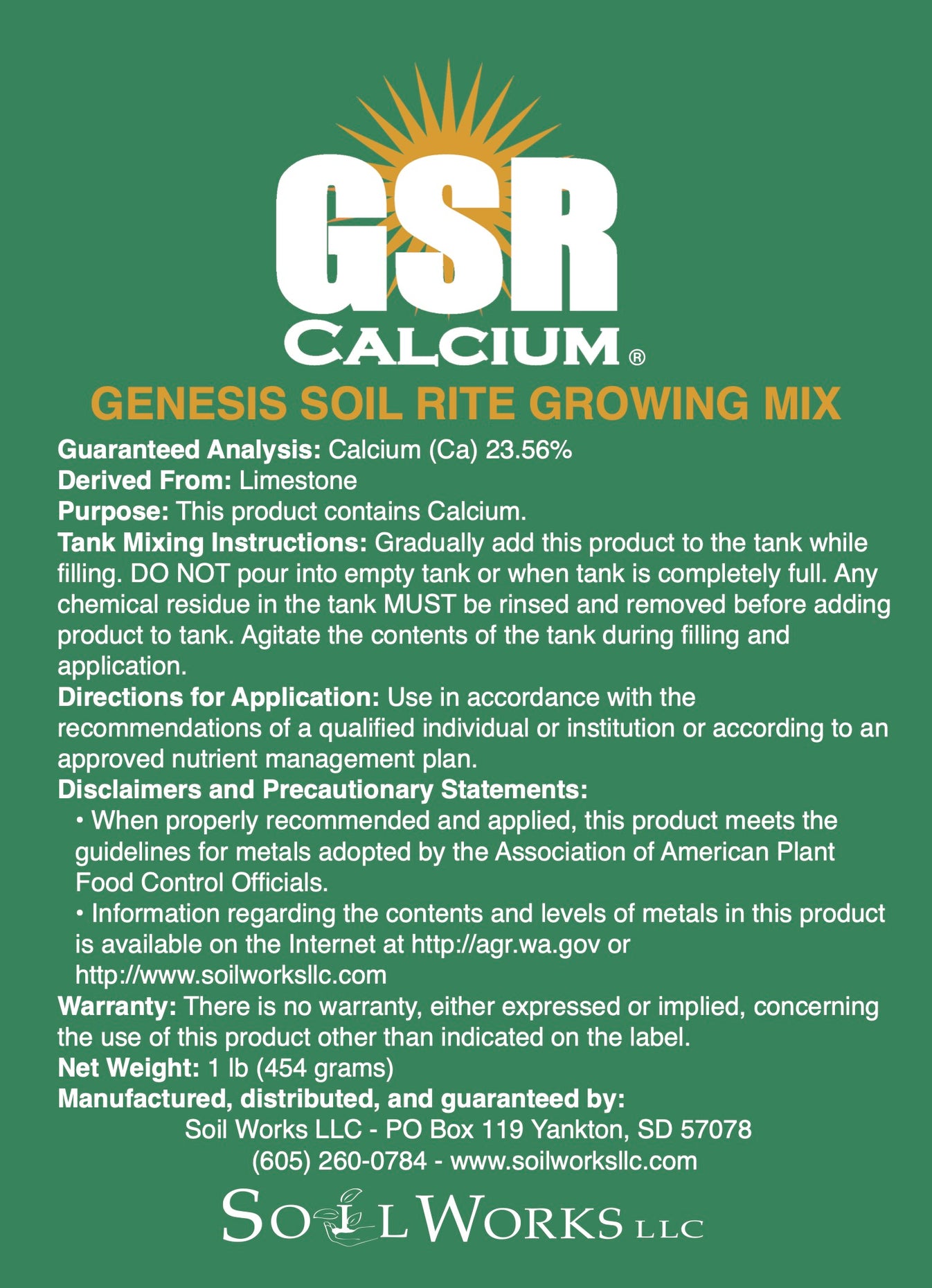 GSR Growing Calcium (1LB) – shop.soilworksllc.com